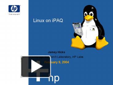 Linux on iPAQ presentation | free to download