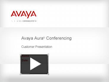 Avaya Aura presentation | free to view