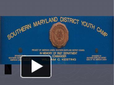The American Legion Southern Maryland Youth Camp, presentation | free to download