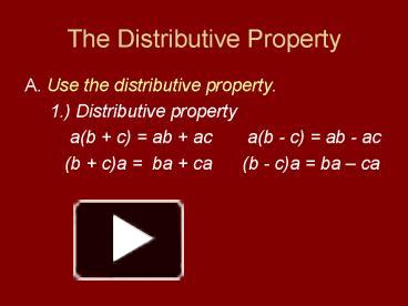PPT – The Distributive Property PowerPoint presentation | free to view ...