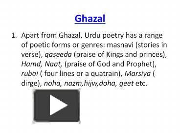Ghazal presentation | free to download