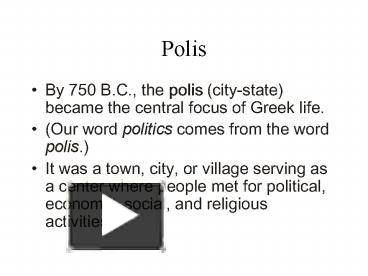 Polis presentation | free to view