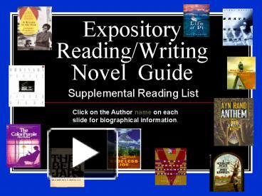 Expository Reading/Writing Novel Guide presentation | free to download