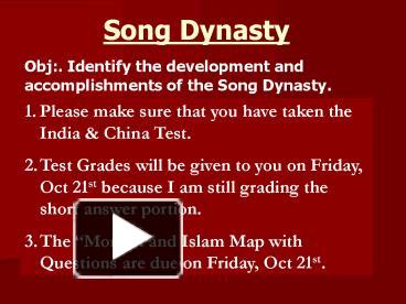 PPT – Song Dynasty PowerPoint presentation | free to view - id: 41ec27 ...
