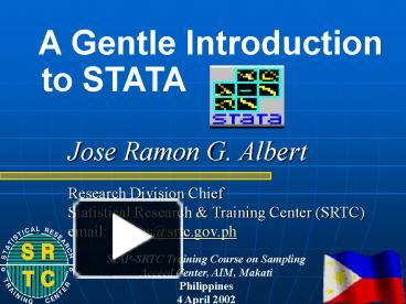 PPT – Intro to Stata PowerPoint presentation | free to view - id: 41ed69-NDRiM
