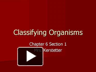 PPT – Classifying Organisms PowerPoint presentation | free to view - id ...