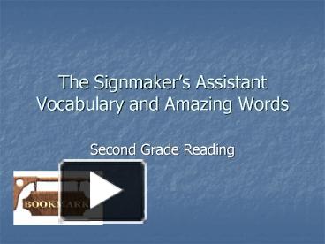 PPT – The Signmaker PowerPoint presentation | free to view - id: 41f886 ...