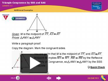 Triangle Congruence by SSS and SAS presentation | free to view