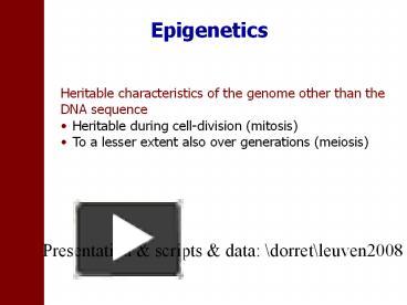 Epigenetics presentation | free to download