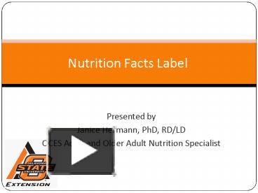 Nutrition Facts Label presentation | free to view