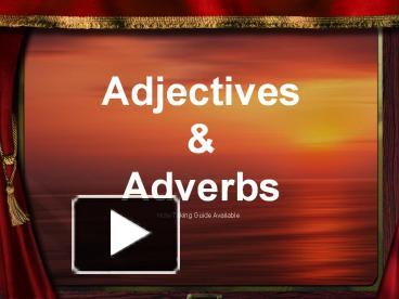 Adjectives presentation | free to download