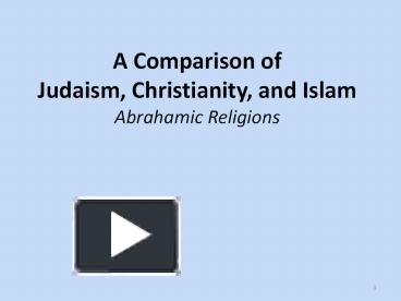 A Comparison of Judaism, Christianity, and Islam Abrahamic Religions ...