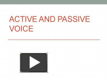 Active and Passive Voice presentation | free to download