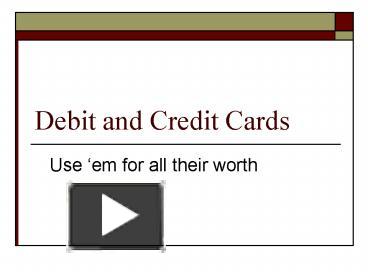 Debit and Credit Cards presentation | free to download