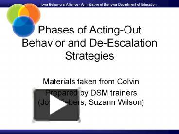 Phases of Acting-Out Behavior and De-Escalation Strategies presentation ...