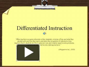 Differentiated Instruction presentation | free to download