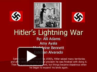 PPT – Hitler PowerPoint presentation | free to view - id: 4278d8-YzM1M