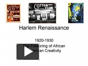 PPT – Harlem Renaissance PowerPoint presentation | free to view - id ...