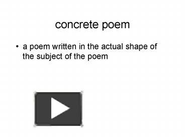 PPT – concrete poem PowerPoint presentation | free to download - id ...