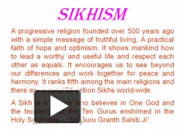 Sikhism presentation | free to download