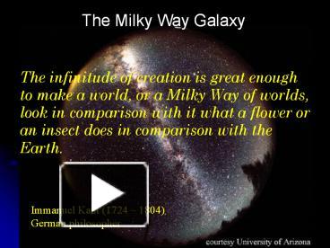 PPT – The Milky Way Galaxy PowerPoint presentation | free to download ...