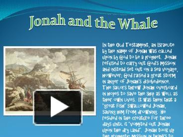 Jonah and the Whale presentation | free to download