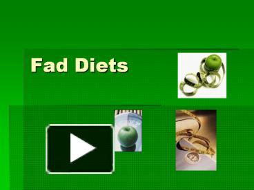 Fad Diets presentation | free to download