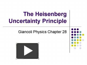 The Heisenberg Uncertainty Principle presentation | free to view