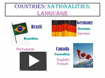 COUNTRIES; NATIONALITIES; LANGUAGE presentation | free to download