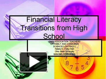 Financial Literacy Transitions from High School presentation | free to view