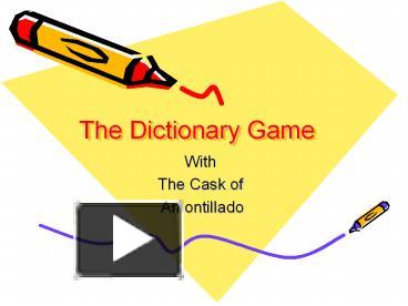 The Dictionary Game presentation | free to download
