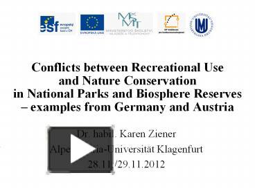 Conflicts between Recreational Use and Nature Conservation in National ...