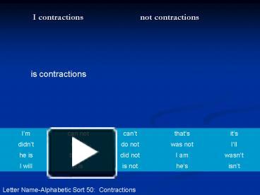 PPT – I contractions not contractions PowerPoint presentation | free to ...