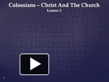 Colossians presentation | free to view
