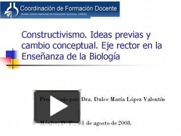 PPT – Constructivismo. Ideas previas y cambio conceptual. Eje rector en la Ense PowerPoint ...