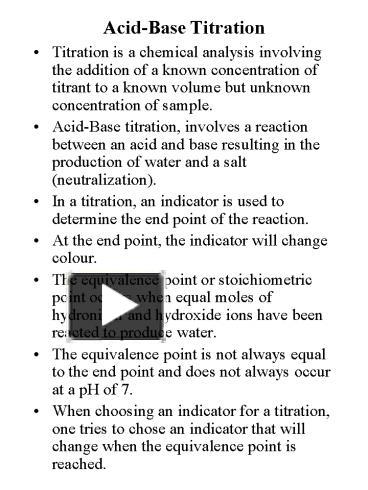 Acid-Base Titration presentation | free to download