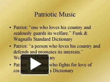Patriotic Music presentation | free to view