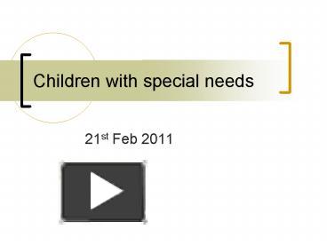 Children with special needs presentation | free to download