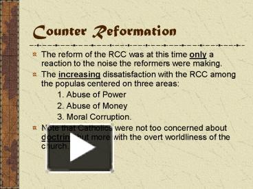 Counter Reformation presentation | free to download