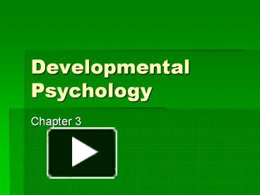 Developmental Psychology presentation | free to download