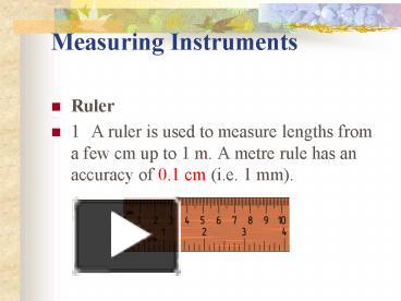 Measuring Instruments presentation | free to view