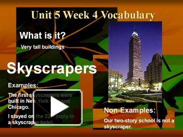 PPT – Unit 2 Week 4 Vocabulary Presentation PowerPoint presentation ...