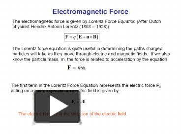 PPT – Electromagnetic Force PowerPoint presentation | free to download ...