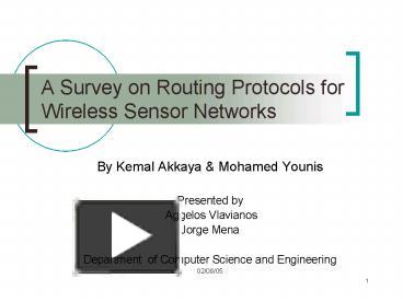 PPT – A Survey on Routing Protocols for Wireless Sensor Networks PowerPoint presentation | free ...