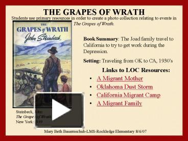 THE GRAPES OF WRATH presentation | free to view