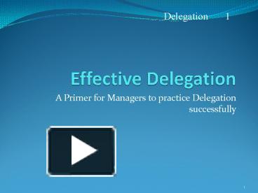 Effective Delegation presentation | free to download