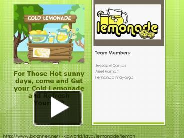 Lemonade Stand presentation | free to view