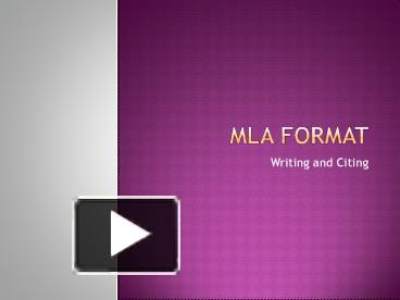 MLA Format presentation | free to download