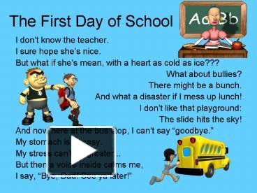 The First Day of School presentation | free to view