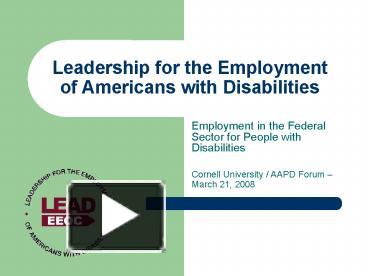 Leadership for the Employment of Americans with Disabilities ...